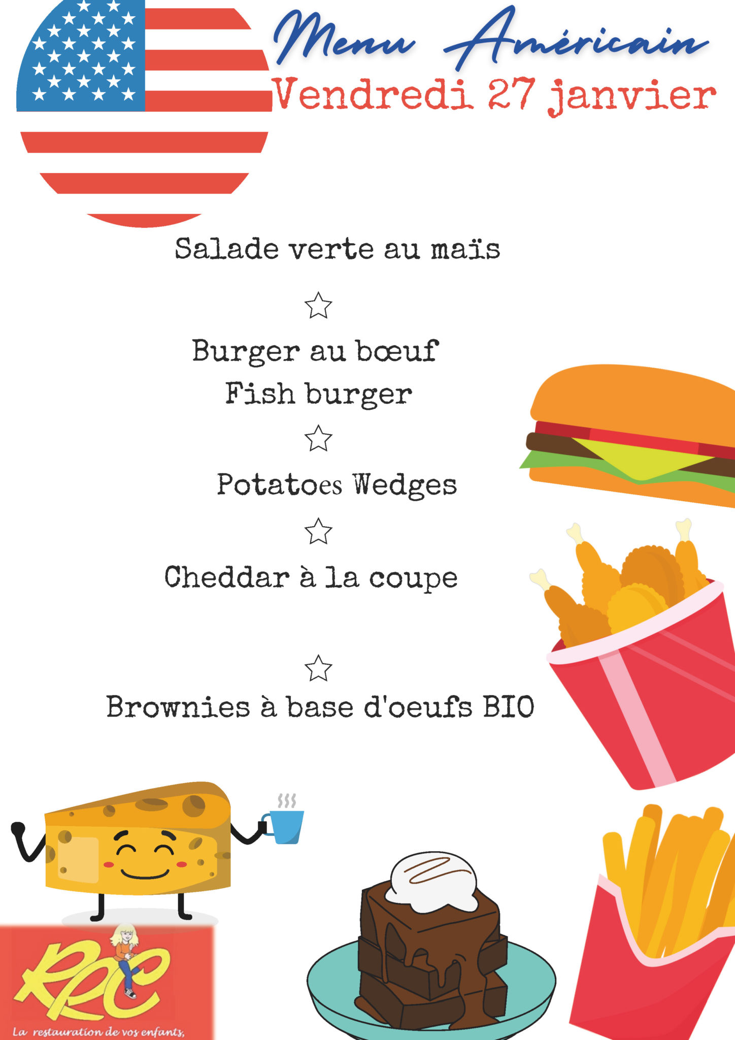 Menu americain - Mairie de Chaponnay